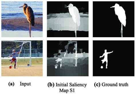 Initial Saliency Maps Based On Background Prior A Input B Initial Download Scientific