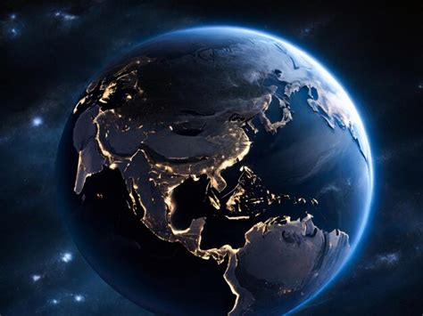 Nightly Earth Planet In Outer Space Premium Ai Generated Image