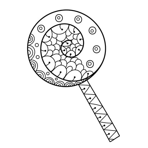 Zentangle 스타일의 사탕 색칠하기 색칠 공부를 위한 글자가 있는 할로윈 인쇄 프리미엄 벡터
