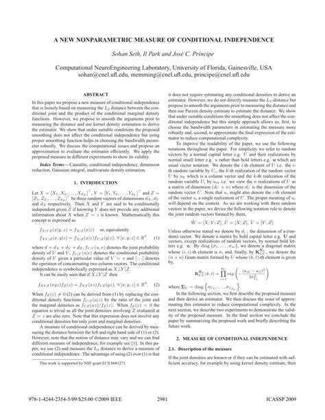 Pdf A New Nonparametric Measure Of Conditional Independence