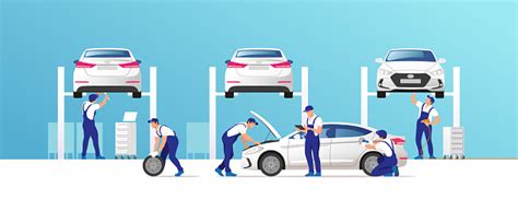 Auto Service And Repair Vector Illustration Stock Illustration Download Image Now Auto