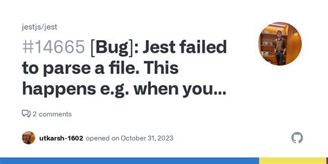 [bug] jest failed to parse a file this happens e g when your code or its dependencies use non