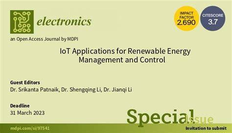 Electronics Mdpi On Linkedin Callforpapers Specialissue Iot Renewableenergy Openaccess…