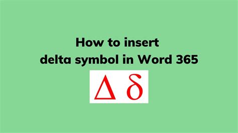 Delta Symbol In Word