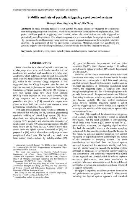 PDF Stability Analysis Of Periodic Triggering Reset Control Systems