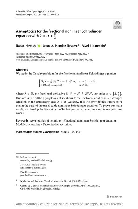 Asymptotics For The Fractional Nonlinear Schrödinger Equation With 2