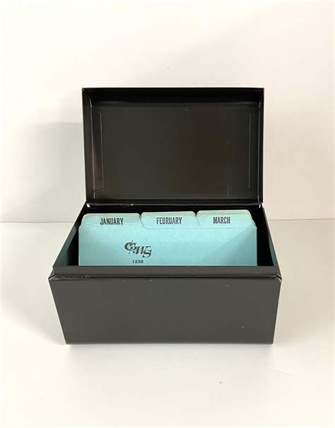 Vintage File Card Box Vintage Index Card Box Recipe Box Metal Etsy Card Box Index Cards
