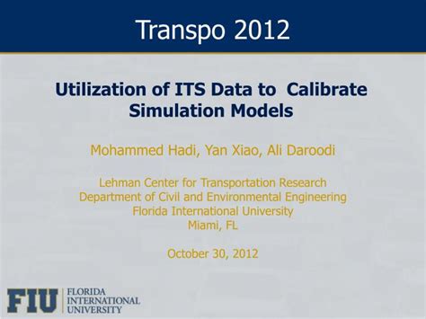 Ppt Utilization Of Its Data To Calibrate Simulation Models Powerpoint