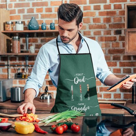 Personalized Dads Bbq Apron Custom Name Waterproof Apron With