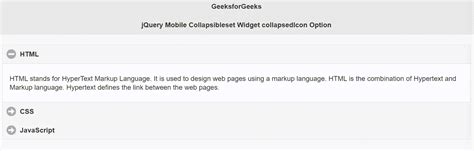 Jquery Mobile Collapsibleset Widget Collapsedicon Option Stacklima