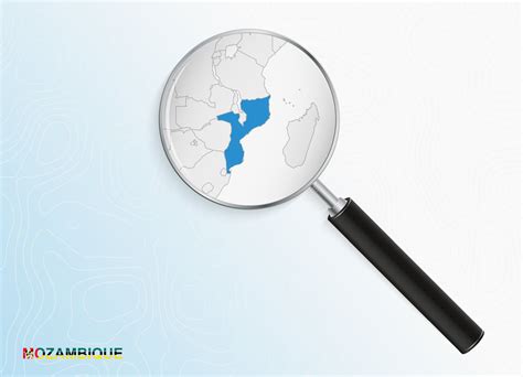 Magnifier With Map Of Mozambique On Abstract Topographic Background 14716372 Vector Art At Vecteezy