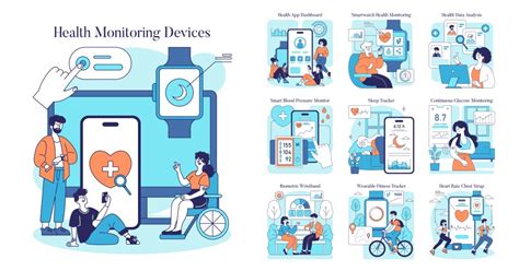 Health Monitoring Devices Flat Royalty Free Vector Image