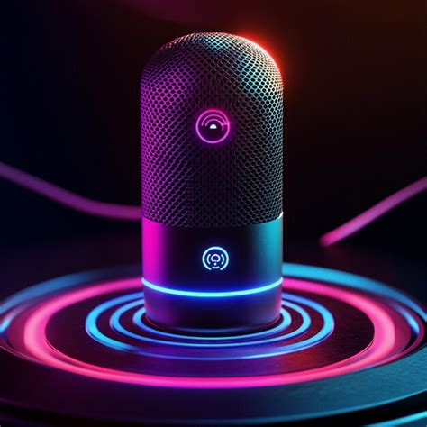 시각적으로 매력적인 응답 애니메이션과 경고를 가진 동적 음성 명령 인터페이스 프리미엄 Ai 생성 이미지