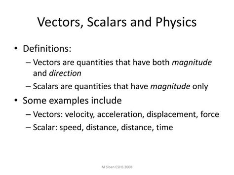PPT Vectors Scalars And Physics PowerPoint Presentation Free Download ID