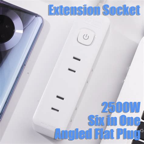 2 Plugs 6 Digits Rubiks Cube Socket Two Hole Flat Socket Multi Function Household Power