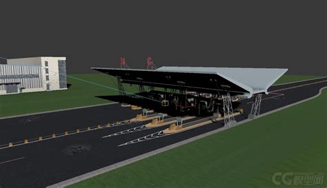 高速收费站3d模型 高速路模型 自然场景模型库 模型下载 Cg模型网