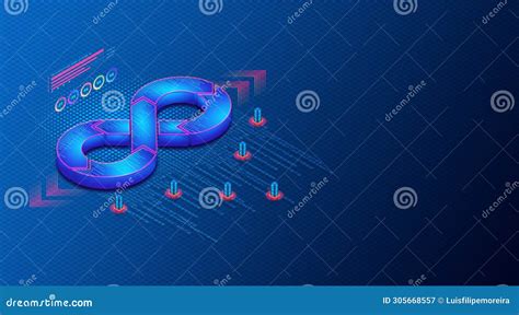 Infrastructure Modularity Blue Gradient Concept Icon Cartoon Vector 249058035