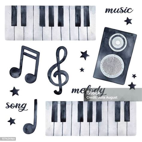 노트 피아노 건반 고음 음자리표 다양한 음악 요소와 원활한 반복 패턴 디자인 인쇄 라벨 앨범 커버 재미있는 카드 스크랩 북