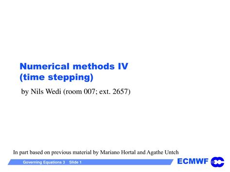 Ppt Numerical Methods Iv Time Stepping Powerpoint Presentation