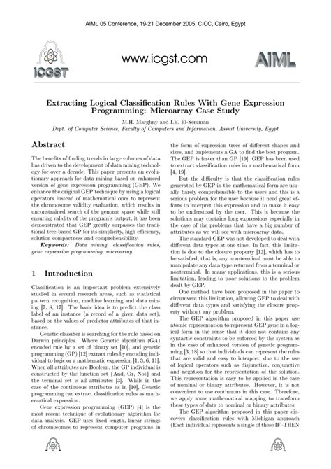 pdf extracting logical classification rules with gene expression programming microarray case