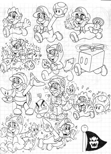 Super Mario 3d Land Power Ups Doodles Luigi By Boxbird On Deviantart