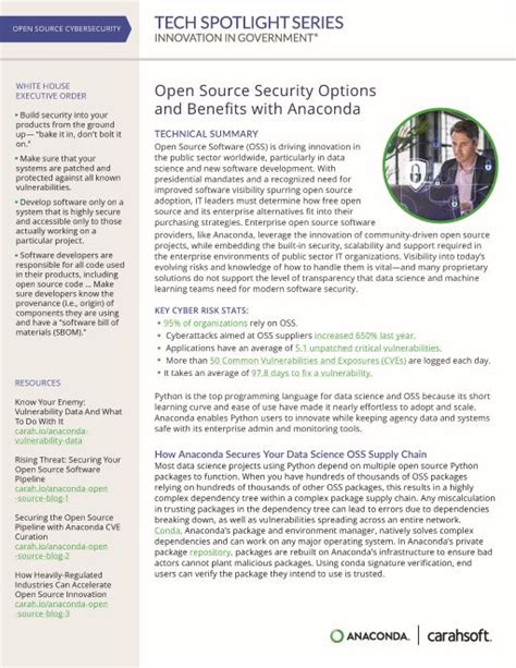 Anaconda Open Source Security Options And Benefits With Anaconda Carahsoft