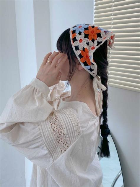 어글리이 크로쉐 레이스 뜨개 헤어 커치프 밴드 머리띠 스카프 삼각 두건 보넷 봄 여름 소풍 나들이 휴가 휴양지 캠퍼스 여행 바다 휴양지 룩 우정 시밀러 템 친구 선물