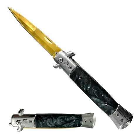 Black Marble Automatic Switchblade Sale Cs Tactical Edge