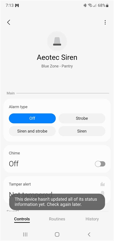 Aeotec Siren 6 Not Updating Status Work Around Devices And Integrations Smartthings Community