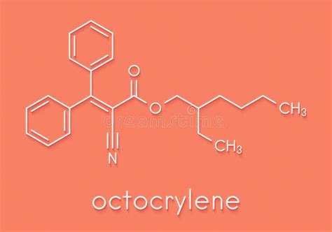 Octocrylene Sunscreen Molecule Skeletal Formula Stock Illustration