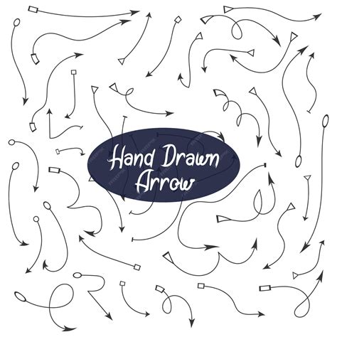 Premium Vector Set Of Hand Drawn Black Arrows Vector Collection