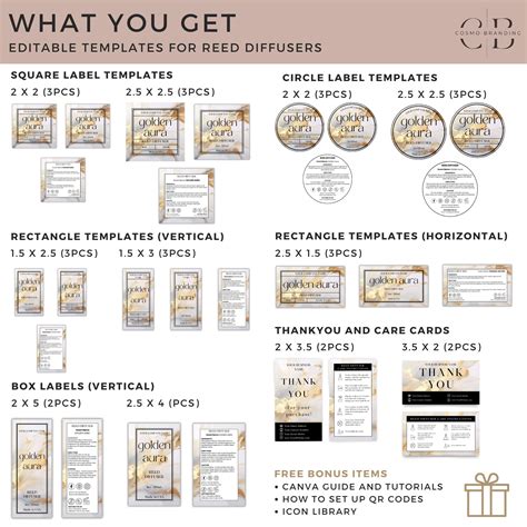 Editable Reed Diffuser Template Diy Canva Product Labels Room Fragrance Sticker Oil Diffuser