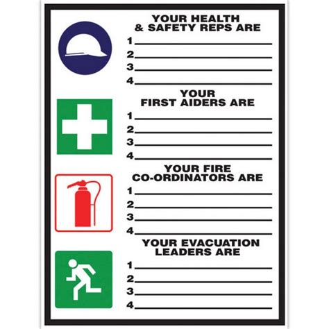 Safety Information Sign Representatives Board 400 X 300mm Tower