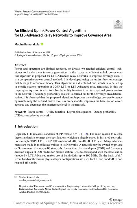 An Efficient Uplink Power Control Algorithm For Lte Advanced Relay Networks To Improve Coverage