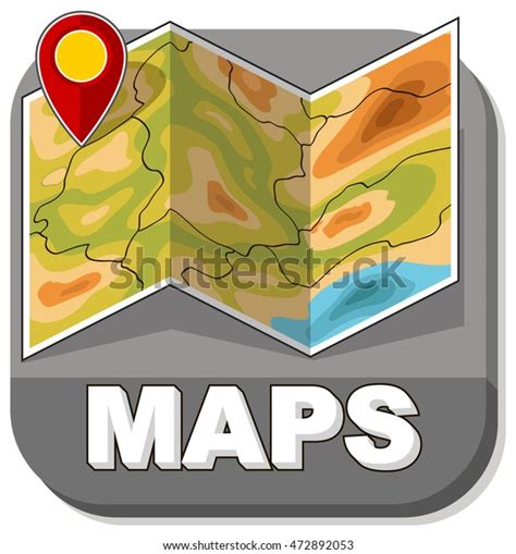 Vector Illustration Basic Generic Map Red Stock Vector Royalty Free