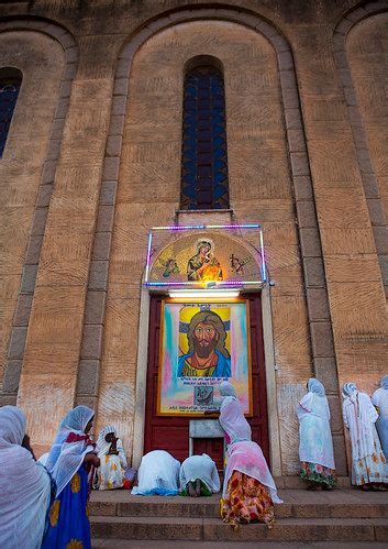 Women Praying On The Stairs Of A Church Asmara Eritrea Asmara Church Orthodox Christian Icons