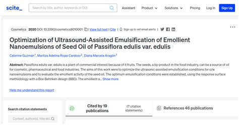 Optimization Of Ultrasound Assisted Emulsification Of Emollient