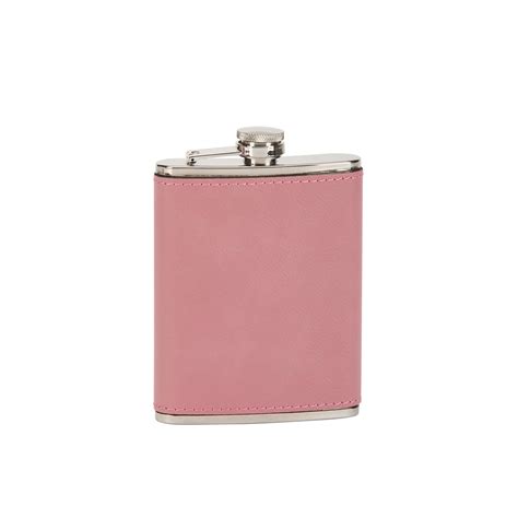 Leatherette Flask Pink 8 Oz Creativetsdirect