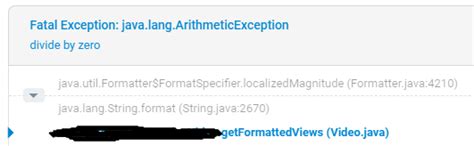 android weird crashes java lang arithmeticexception divide by zero