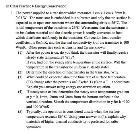 Solved The Power Supplied To A Transistor Which Measures 1 Chegg Com