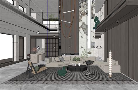 现代客厅sketchup模型su00005 草图之家