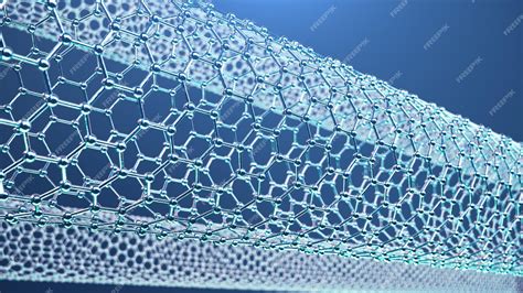 Estructura De Ilustración 3d Del Tubo De Grafeno Primer Plano De Forma
