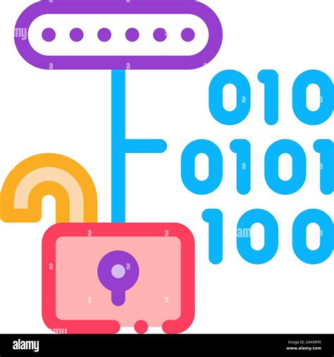 Hacking Binary Code Icon Vector Outline Illustration Stock Vector Image