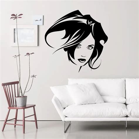 Hair Salon Sticker Beauty Scissors Decal Haircut Name Posters Vinyl