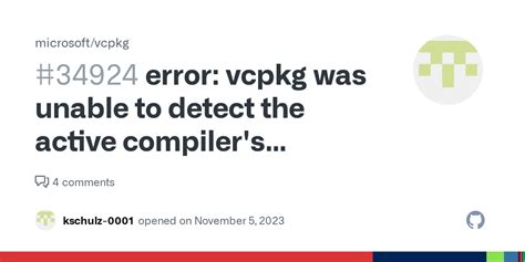 error vcpkg was unable to detect the active compiler s information