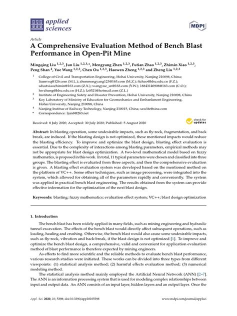 A Comprehensive Evaluation Method Of Bench Blast Performance In Open Pit Mines Pdf Science