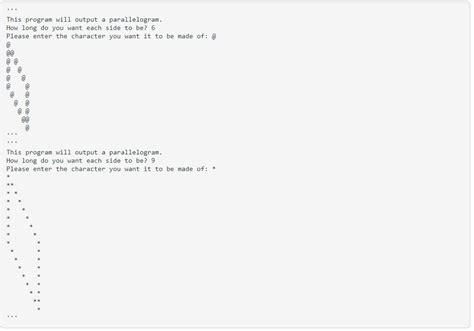Solved Python Parallelogram Program Write A Program That