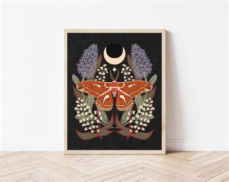 Ceanothus Silk Moth California Lilac And Laurel Sumac Botanical Insect Décor Nature Moth Art