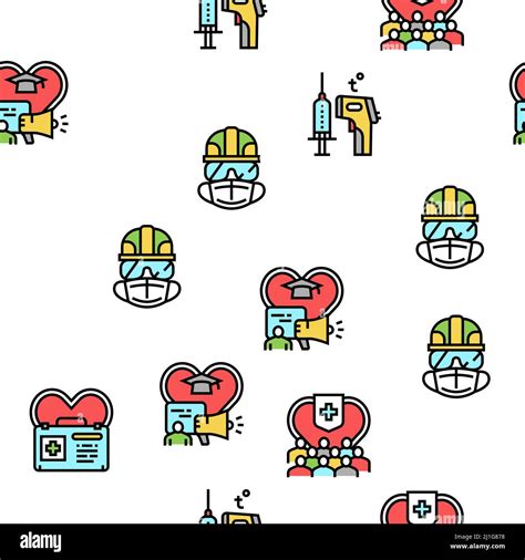 Health Safety Environment Hse Vector Seamless Pattern Stock Vector Image Art Alamy