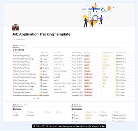 Job Application Tracker Notion Notion Job Applications Notion Template For Work Job
